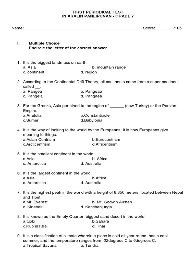 Ap Grade 7 | PDF | Asia | Western Asia