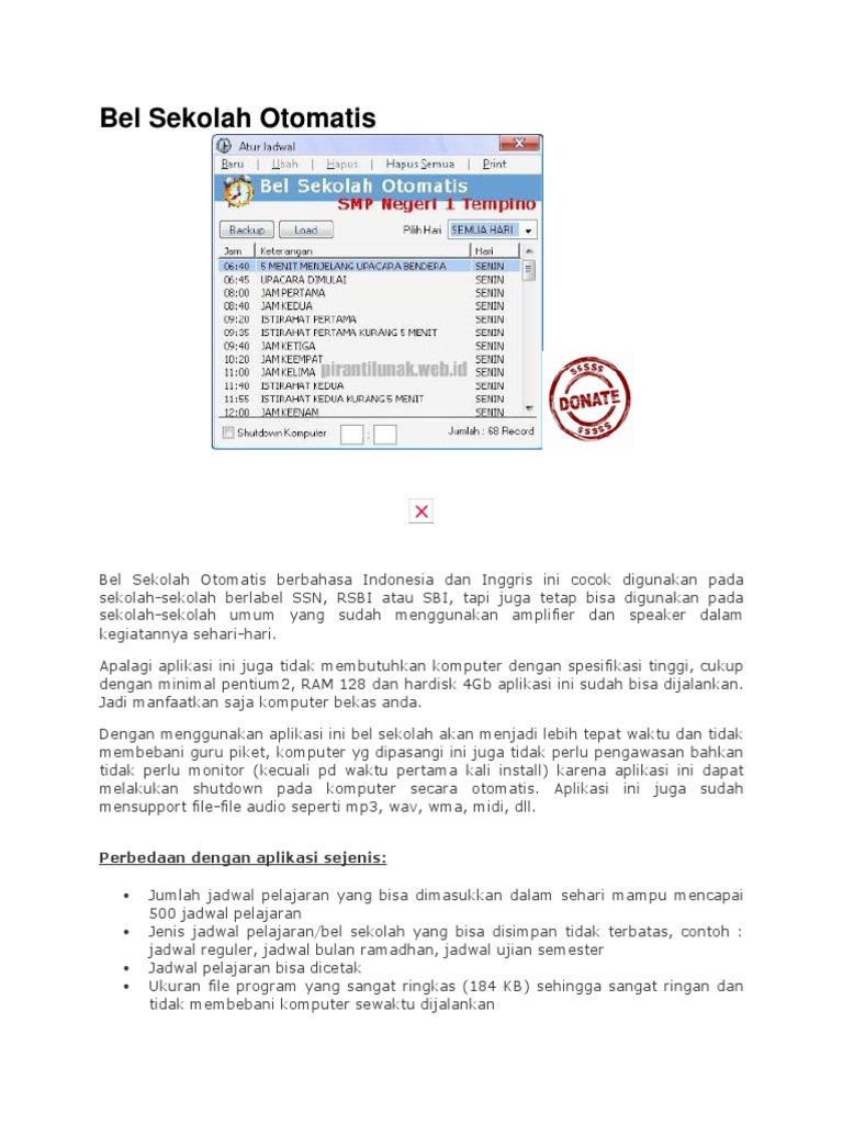 Aplikasi Bel Sekolah Otomatis Gratis | PDF | Seni & Disiplin Bahasa