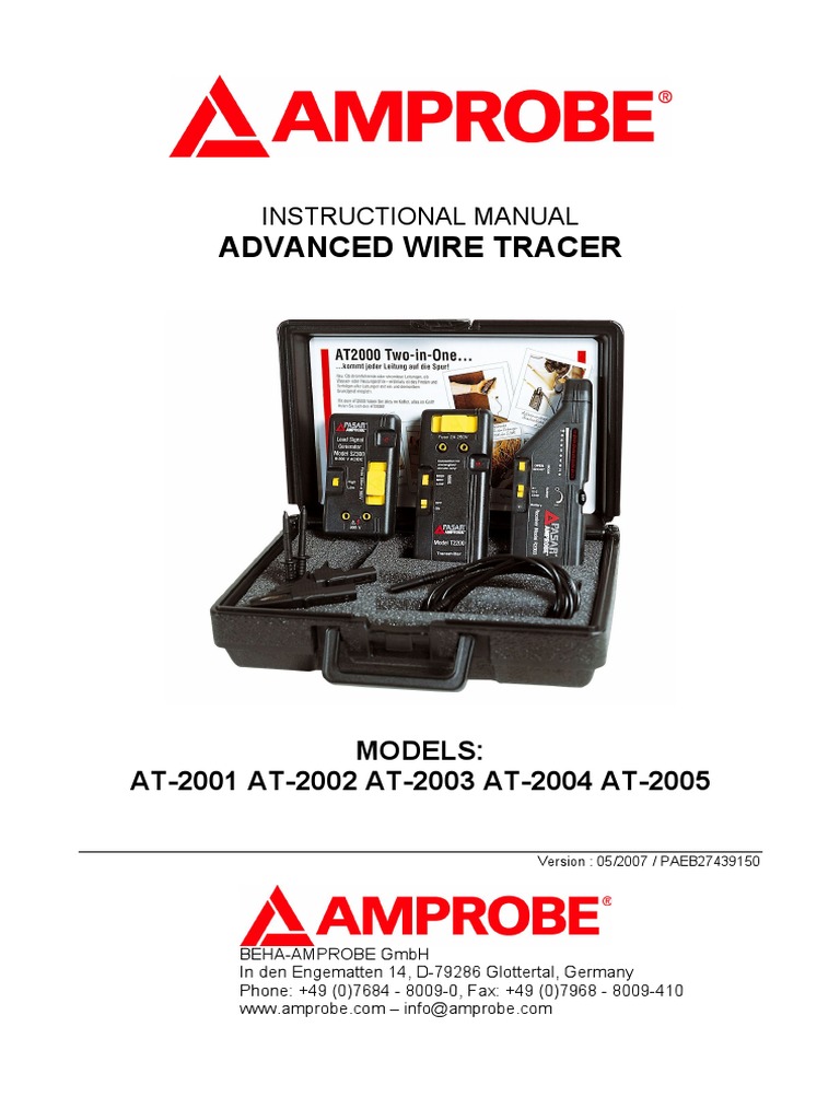 Wire Tracer Amprobe T2005 | PDF | Switch | Fuse (Electrical)