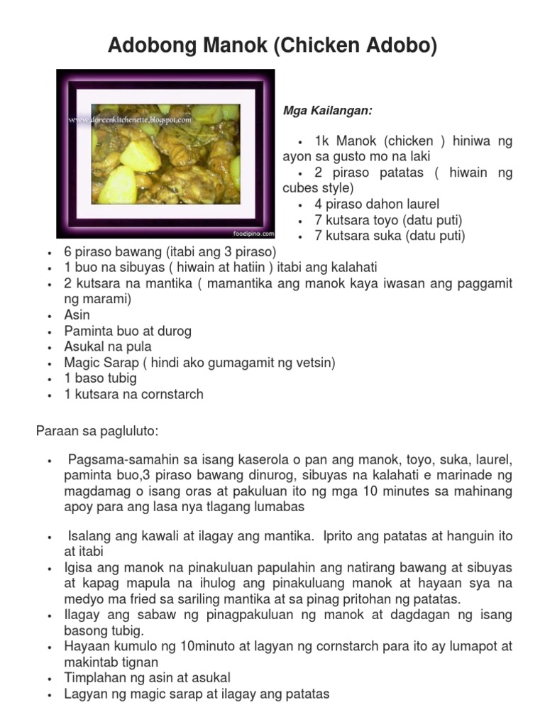 Adobong Manok | PDF