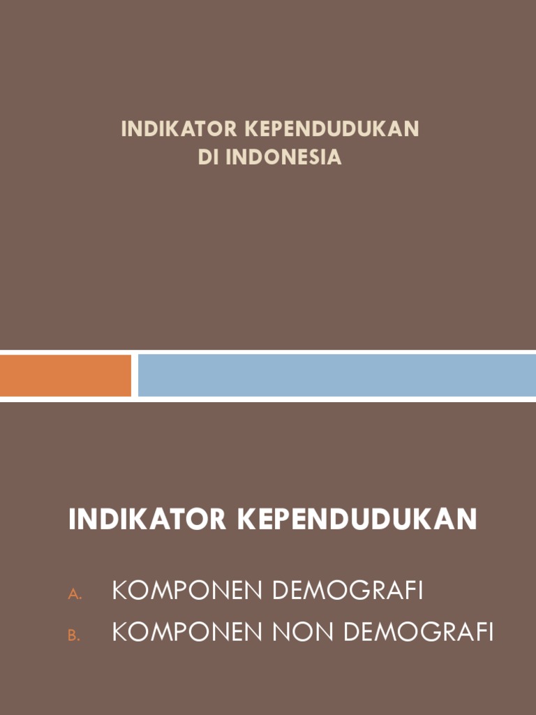 Indikator Kependudukan PDF | PDF