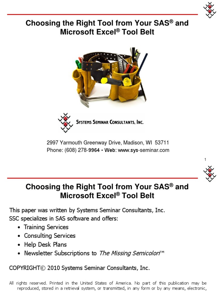 SAS and Excel Presentation PDF | PDF | Sas (Software) | Microsoft Excel