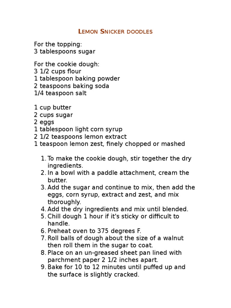Lemon Snicker Doodles 2003 | PDF
