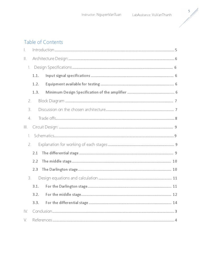 Project Designing An Audio Amplifier | PDF | Amplifier | Electronic ...