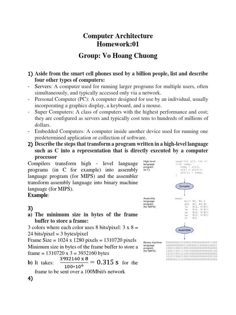 Computer Architecture Homework:01 | Download Free PDF | Computer ...