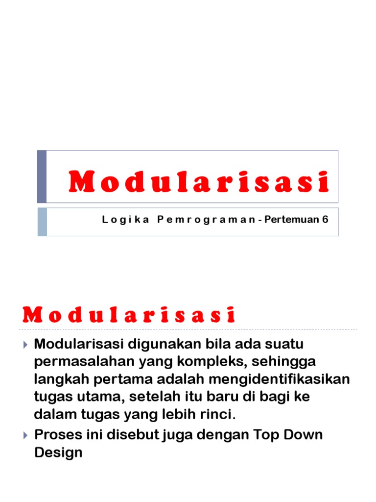 Modularisasi Logika Pemrograman | PDF
