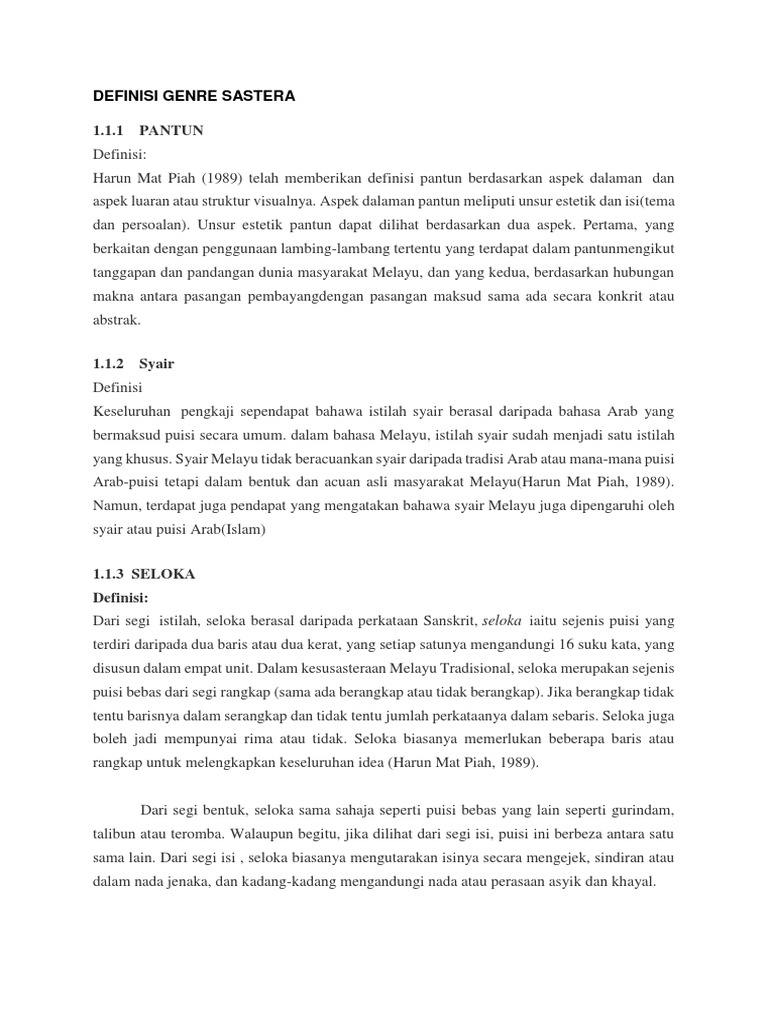 Definisi Genre Sastera | PDF