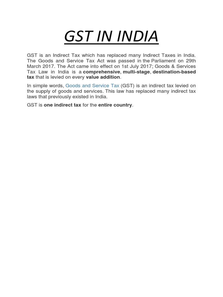 GST in India | PDF
