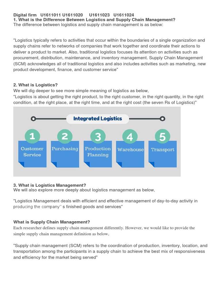 Logistics | PDF | Logistics | Supply Chain Management