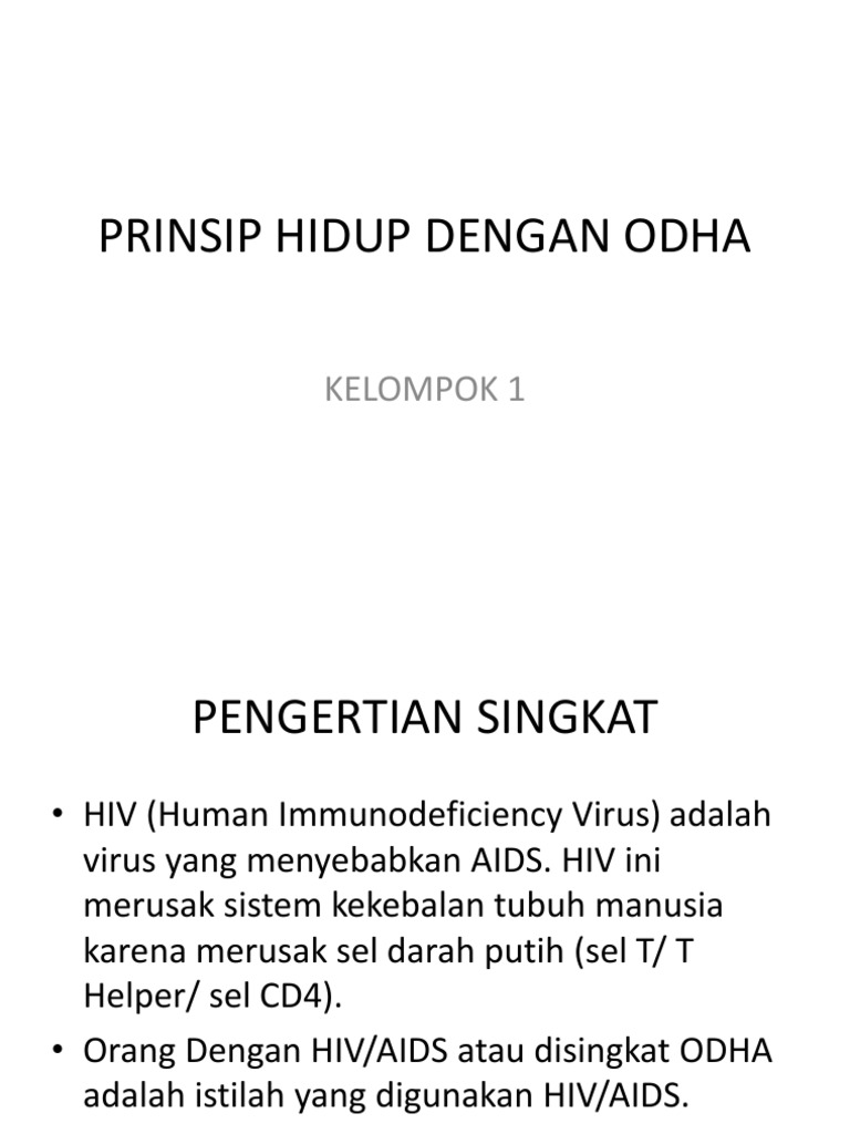 Prinsip Hidup Dengan Odha | PDF