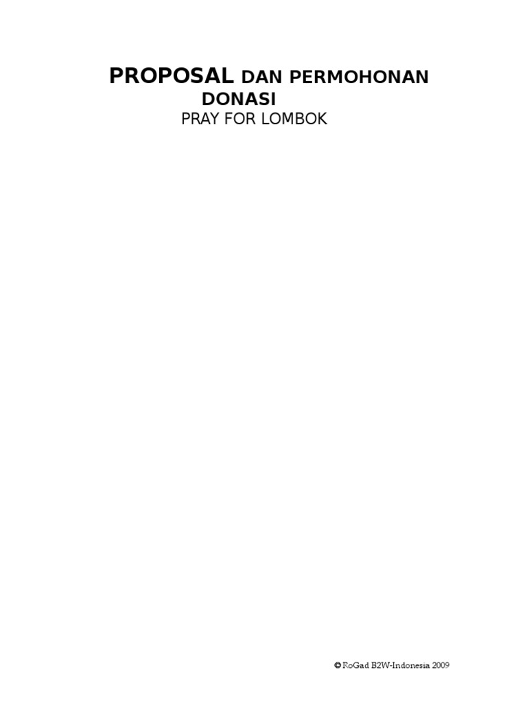 Proposal: Dan Permohonan Donasi | PDF