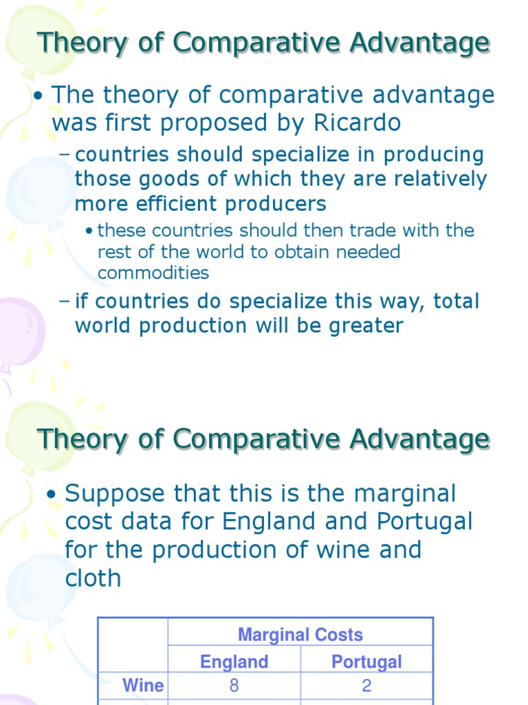 Ricardo's Theory of Comparative Advantage | PDF | Comparative Advantage ...