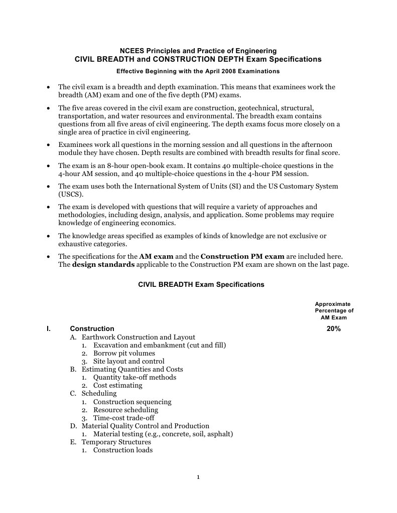 PE Civil Construction Apr 2008 | PDF | Art | Technology & Engineering