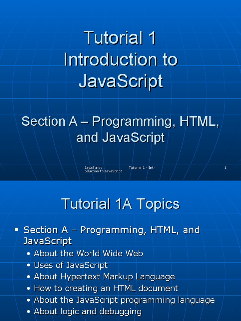 Tutorial 1 Introduction To Javascript | PDF | Internet & Web | World Wide Web
