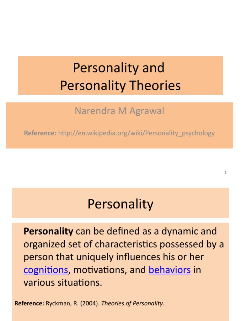 An Overview of Major Personality Theories and Philosophical Issues in ...