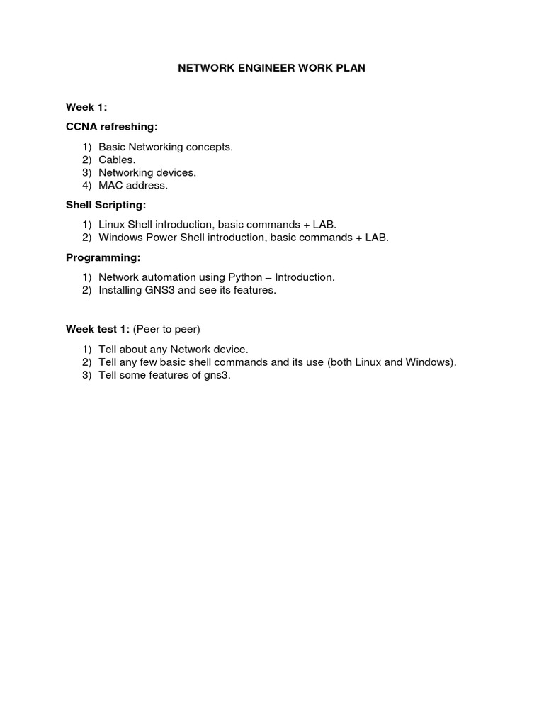 Networking Work Plan | PDF