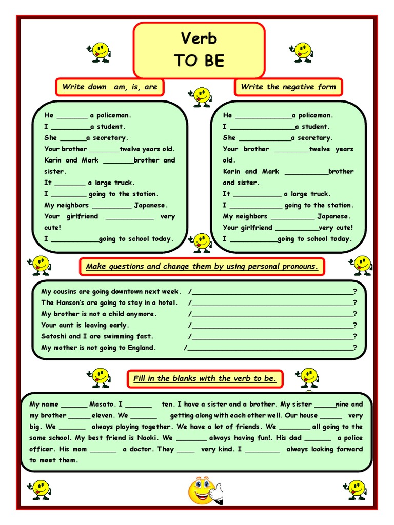 Verb To Be | PDF | Linguistic Morphology | Human Communication
