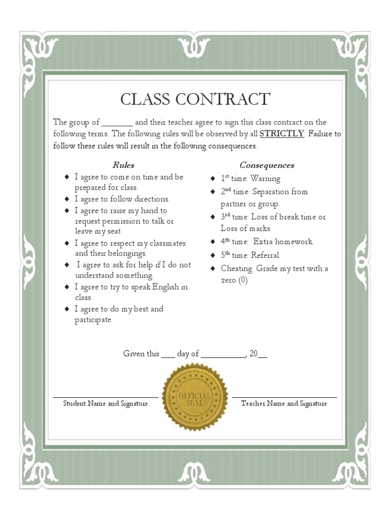 Class Contract | PDF