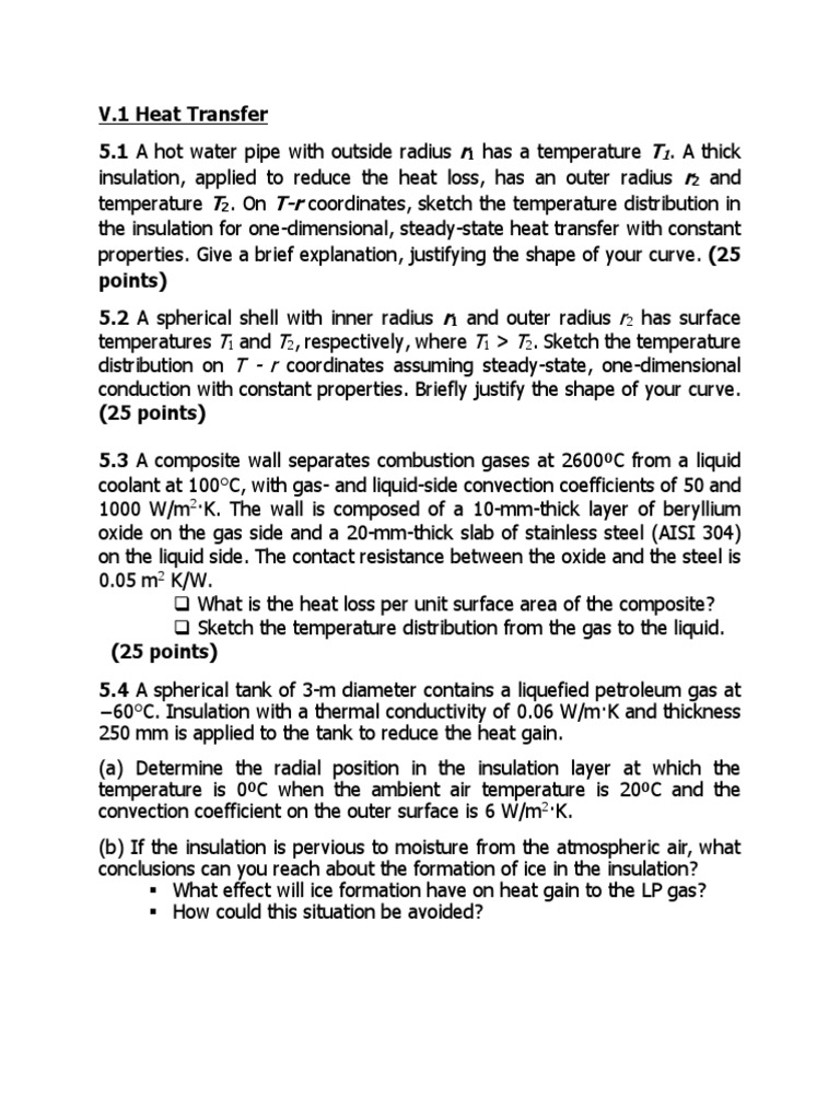 Heat Transfer Final Exam Problem & Solutions | PDF | Thermal Insulation ...