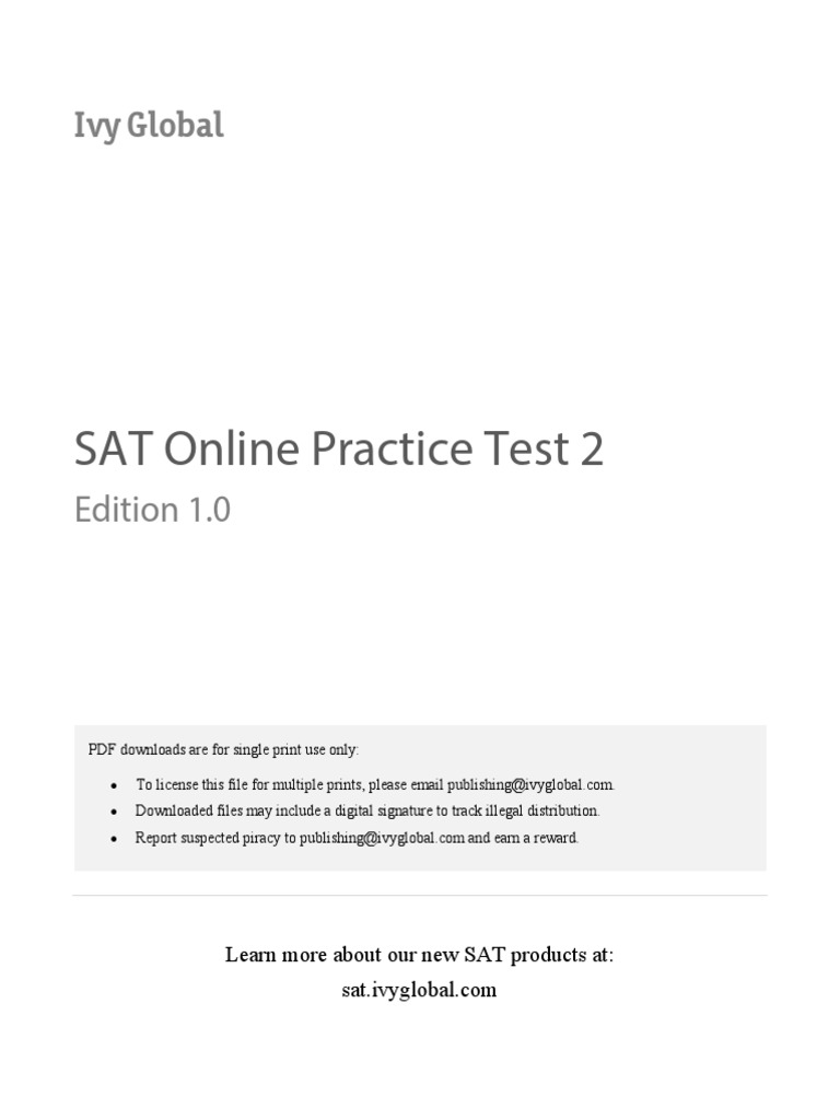 Sat Ivy Test 2 | PDF | Sat | Test (Assessment)
