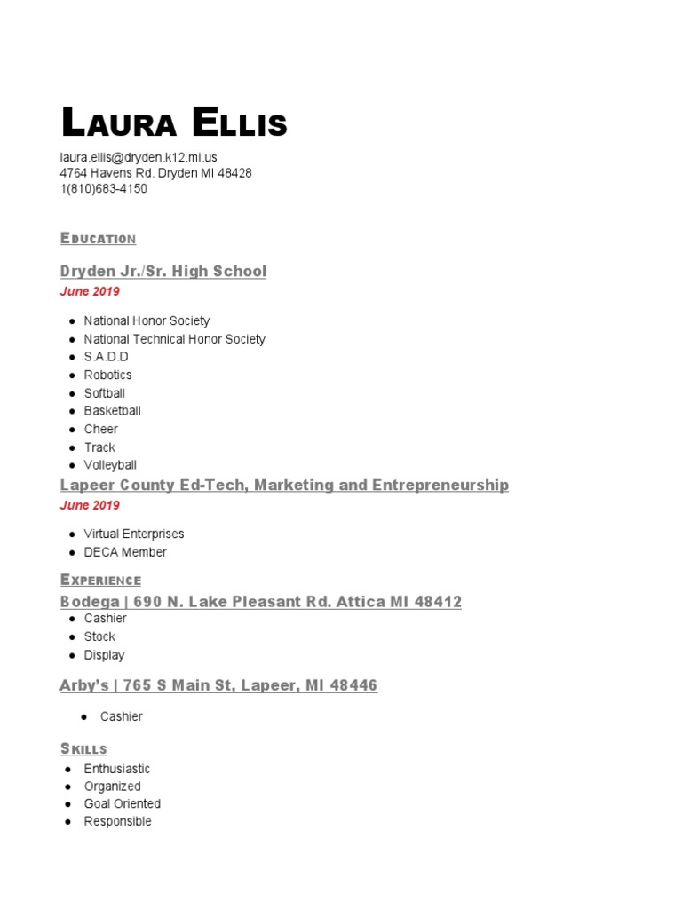 Laura Ellis Resume 2 | PDF