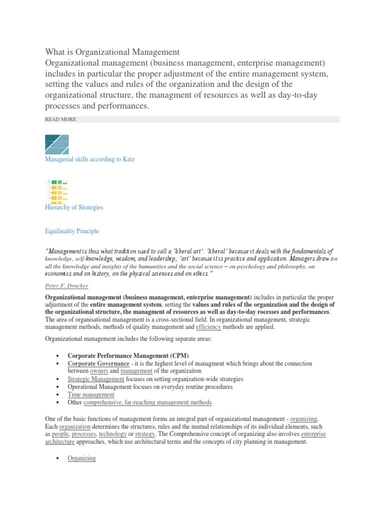 What Is Organizational Management | PDF | Strategic Management | Leadership