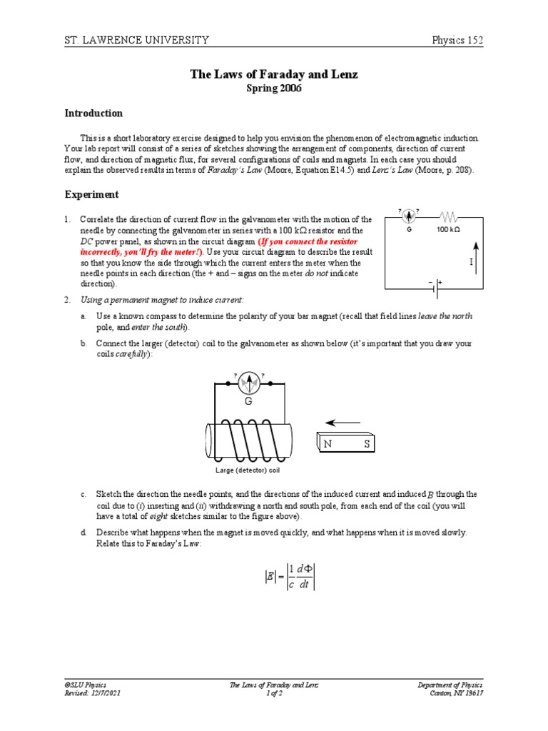 Understanding Electromagnetic Induction Through Application of Faraday ...