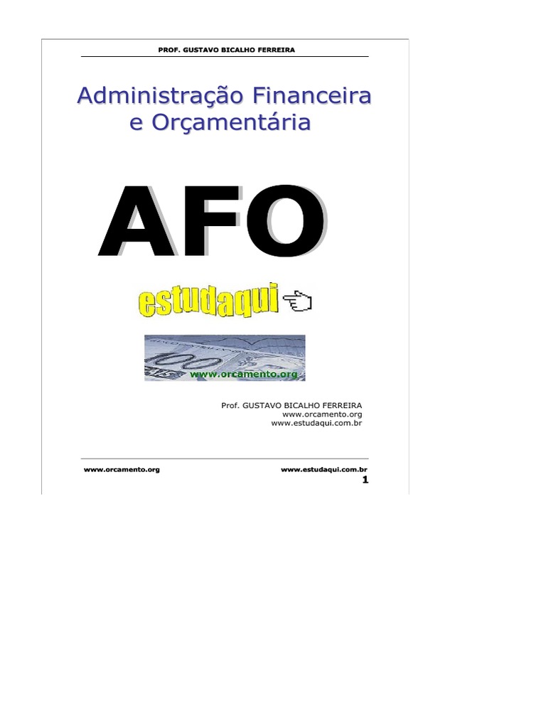 Gustavo Bicalho Afo Apostila 1 PDF | PDF | Orçamento governamental ...