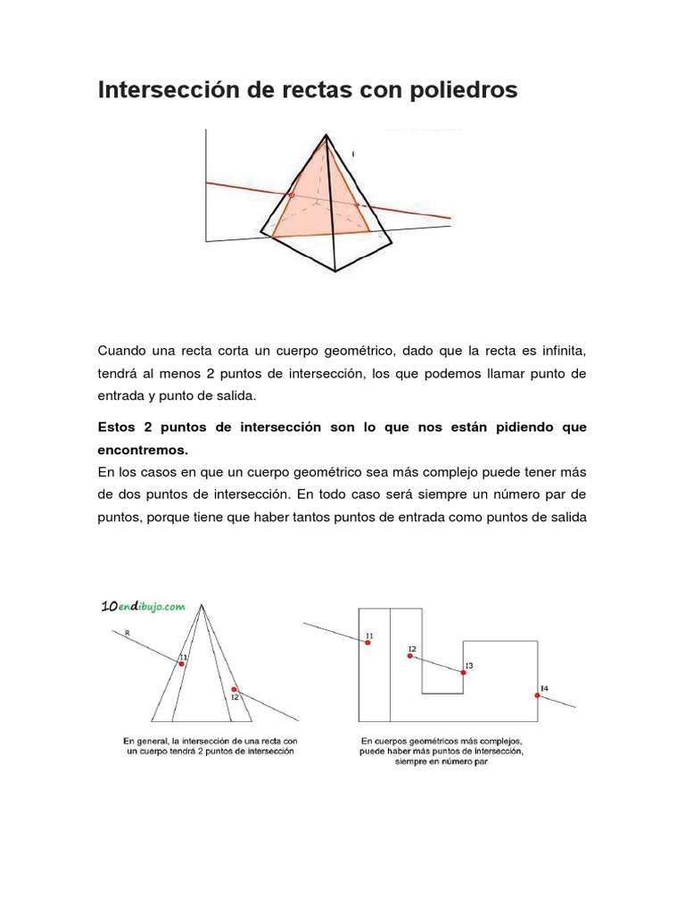 Intersección de Rectas Con Poliedros | PDF | Geometria plana) | Línea (geometría)