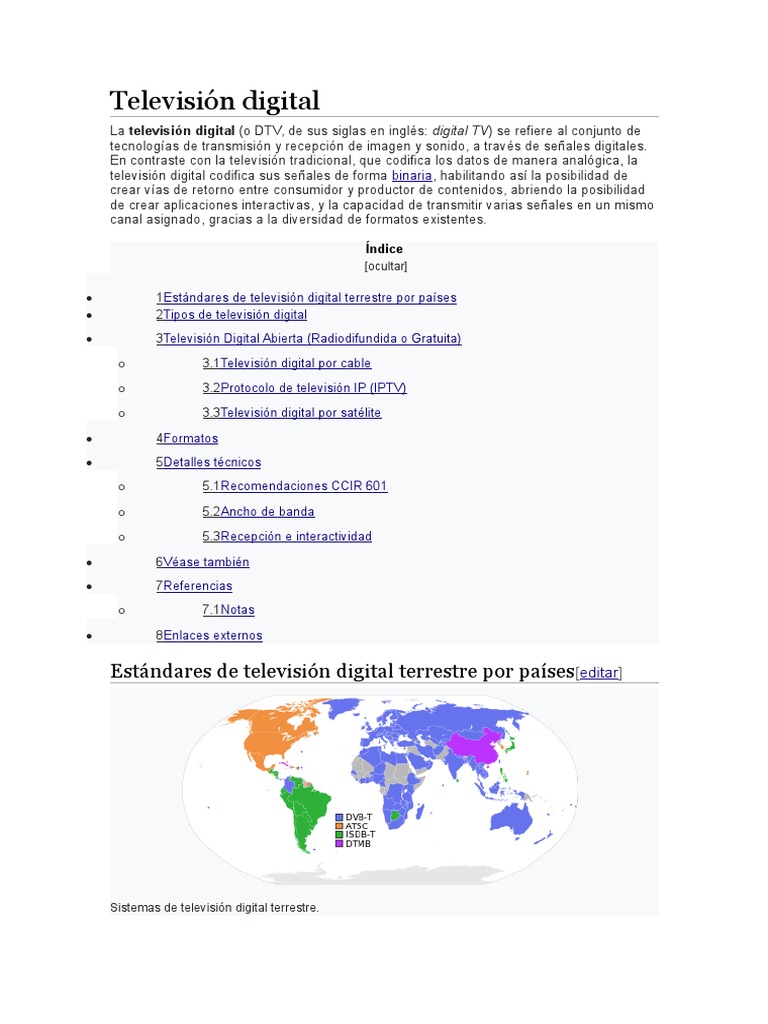 Televisión Digital | PDF | Televisión digital | Televisión de alta ...
