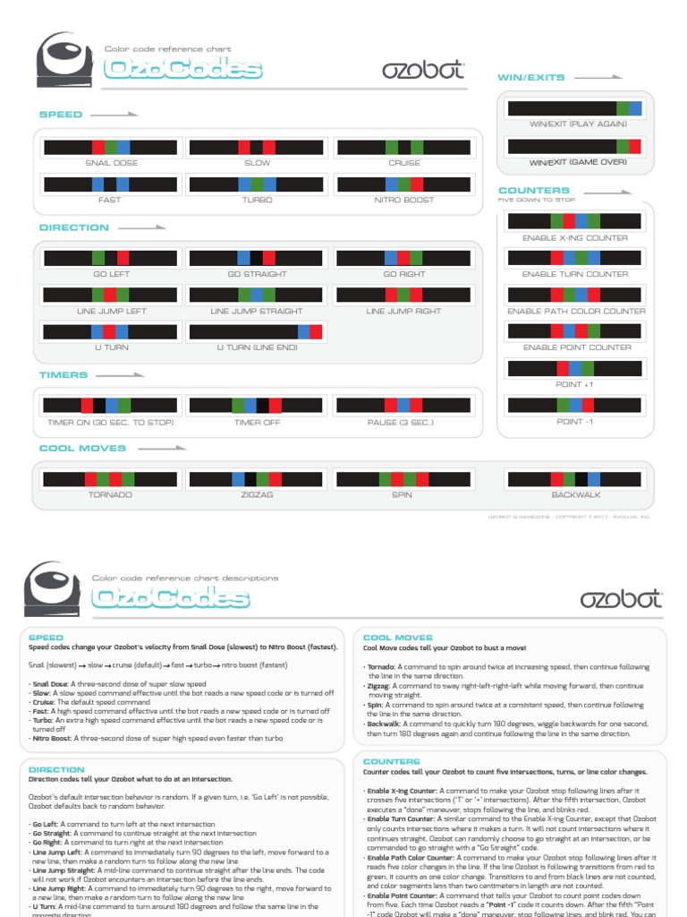 Ozobot Ozocodes Reference | PDF | Nature