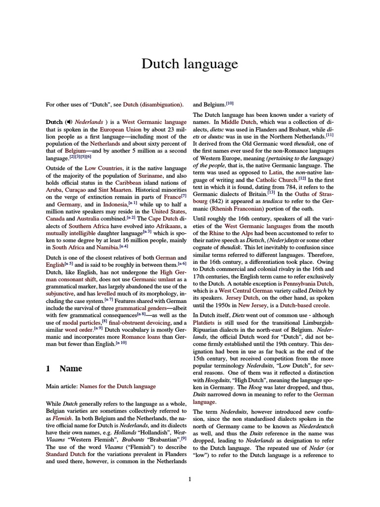Dutch Language | PDF | Language Varieties And Styles | Dialectology
