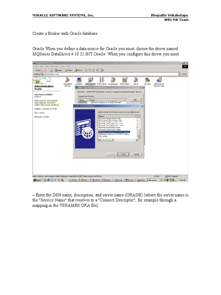 Creating an Oracle Database Broker | PDF | Computers