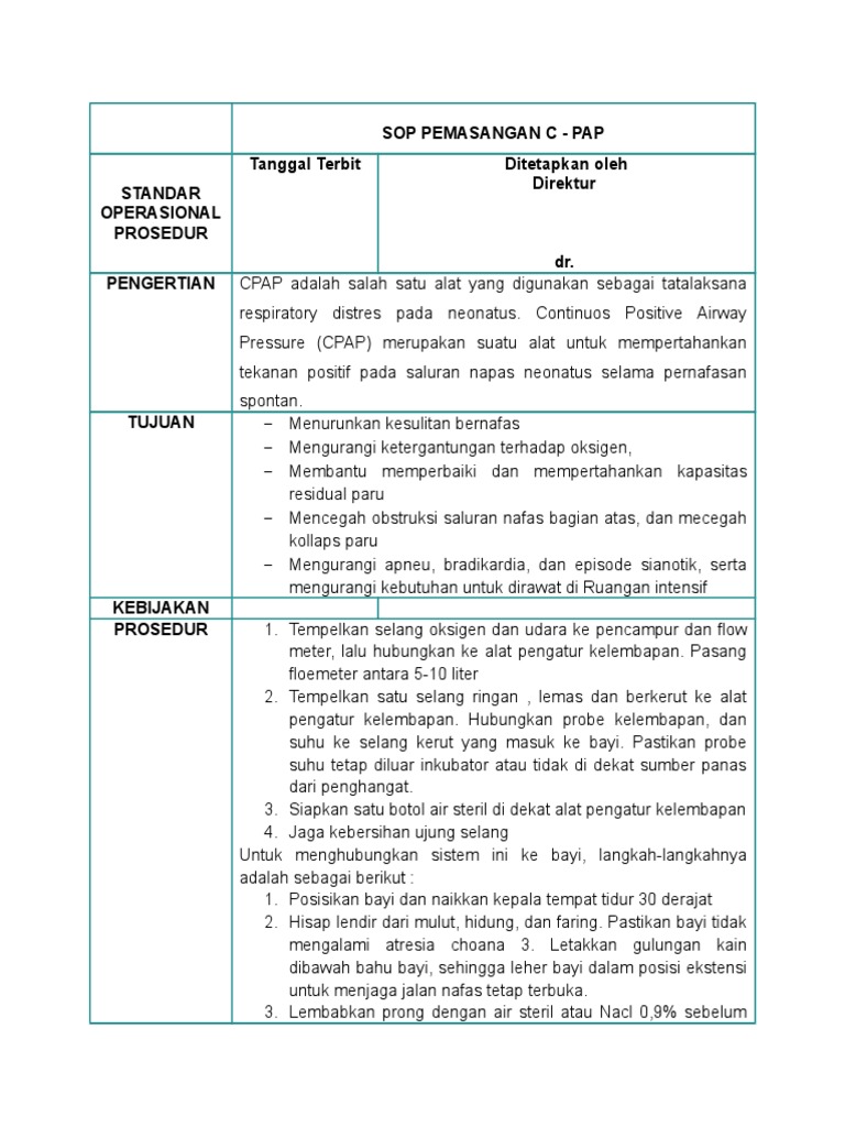 Sop Cpap | PDF | Pengembangan Diri | Sains & Matematika