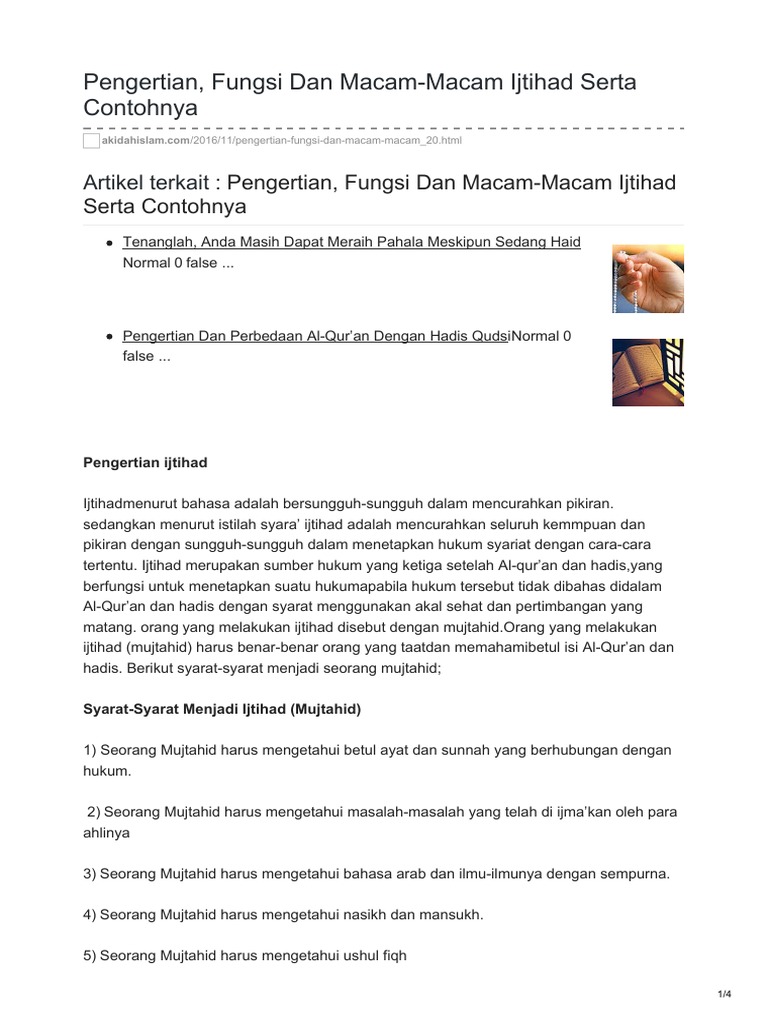 "Ijtihad: Pengertian, Fungsi, dan Jenis" | PDF