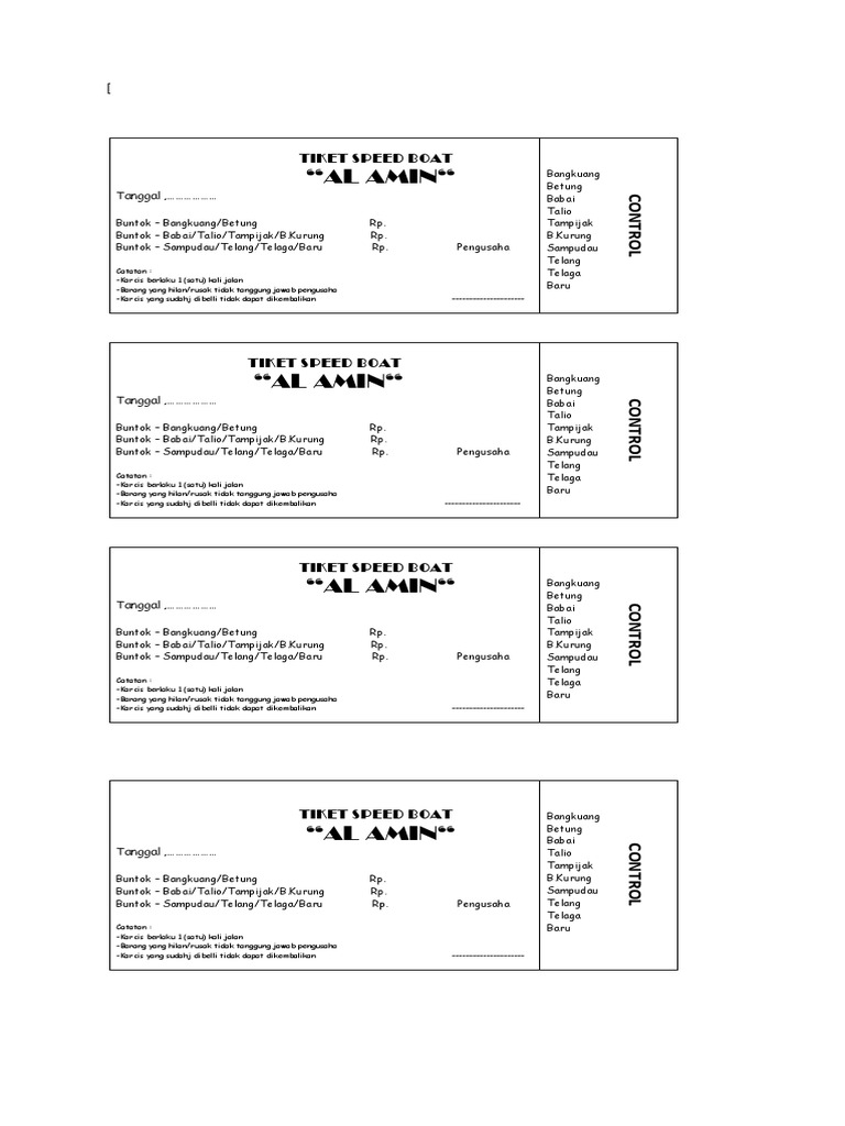 Tiket Speed Boat | PDF