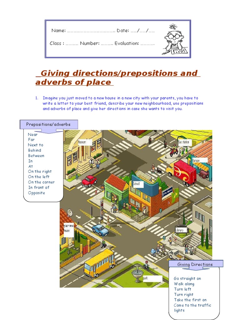 Directions and Prepositions Worksheet | PDF