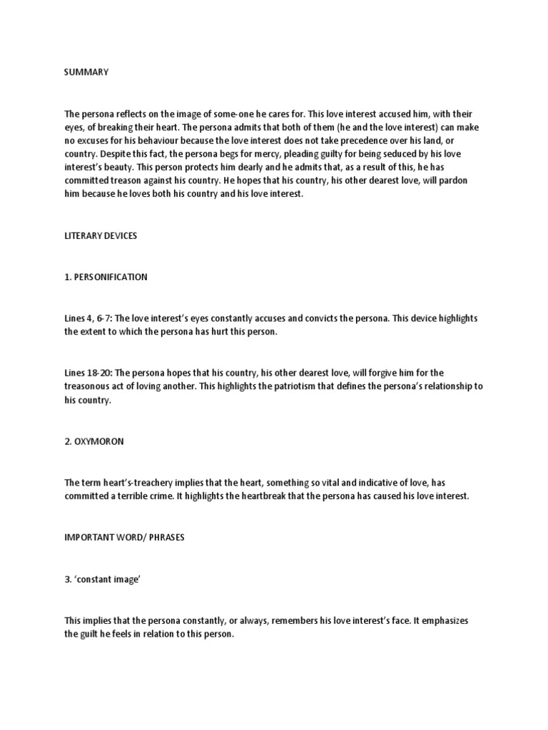 It Is The Constant Image of Your Face | PDF | Social Science | Poetry