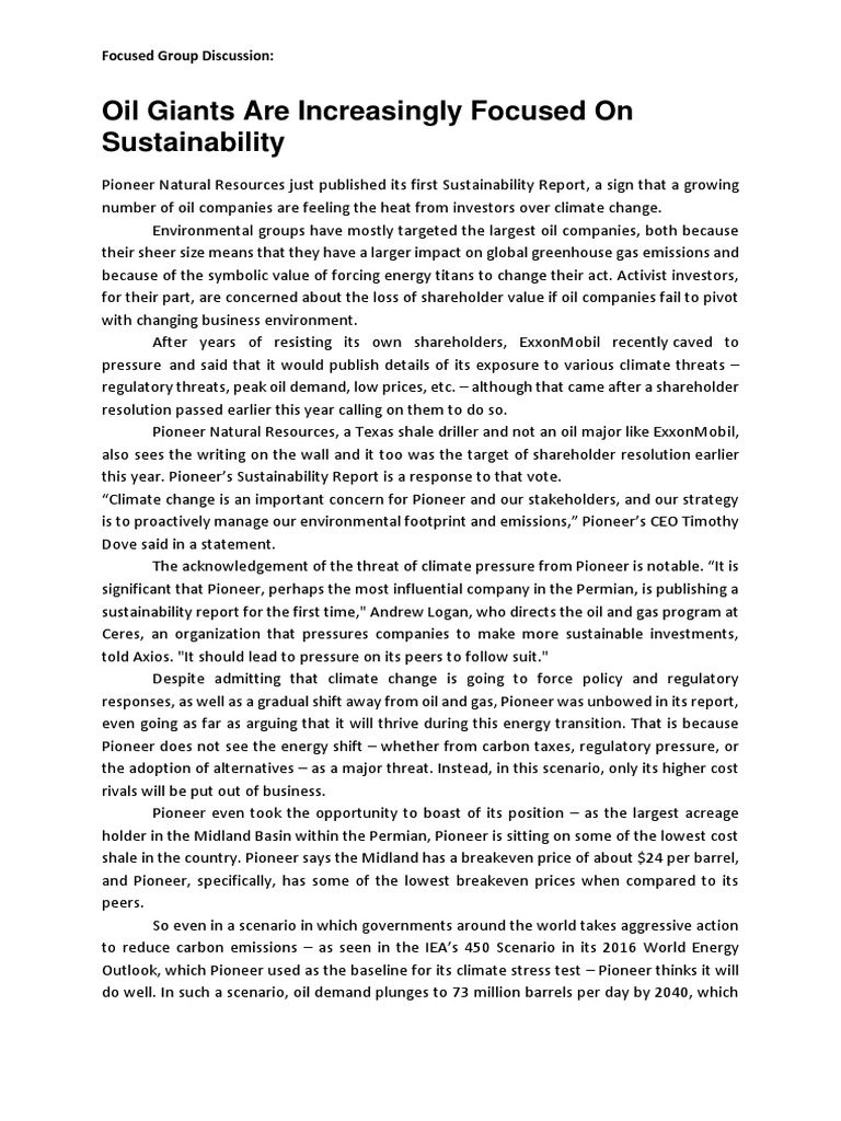 FGD Sample | PDF | Sustainability | Royal Dutch Shell