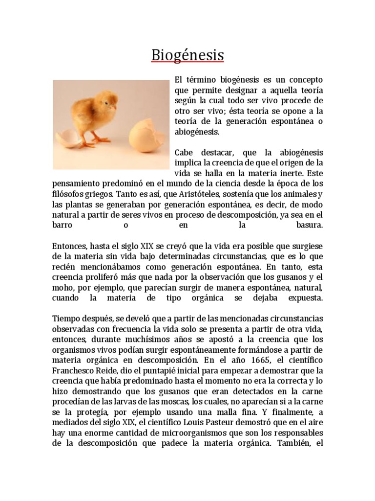 Biogénesis | Vida | Abiogénesis