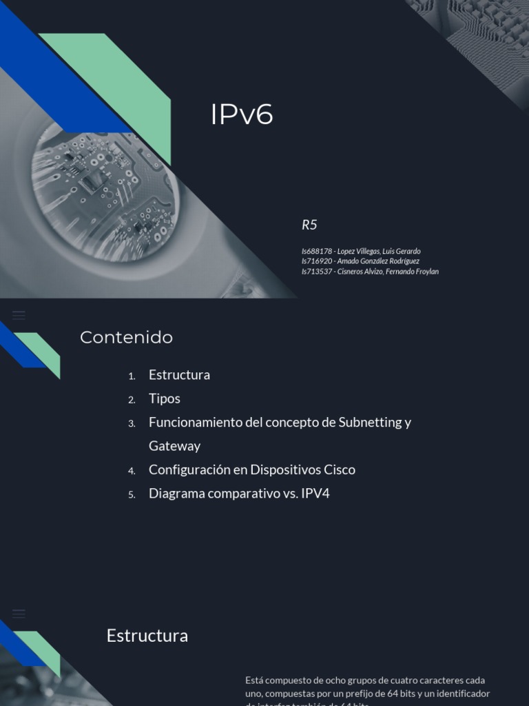 Presentación - IPv6 | PDF | Yo Pv6 | Protocolos de capa de red