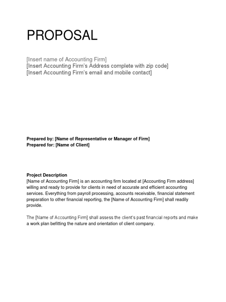 Accounting Services Proposal | PDF | Accounting | Financial Statement