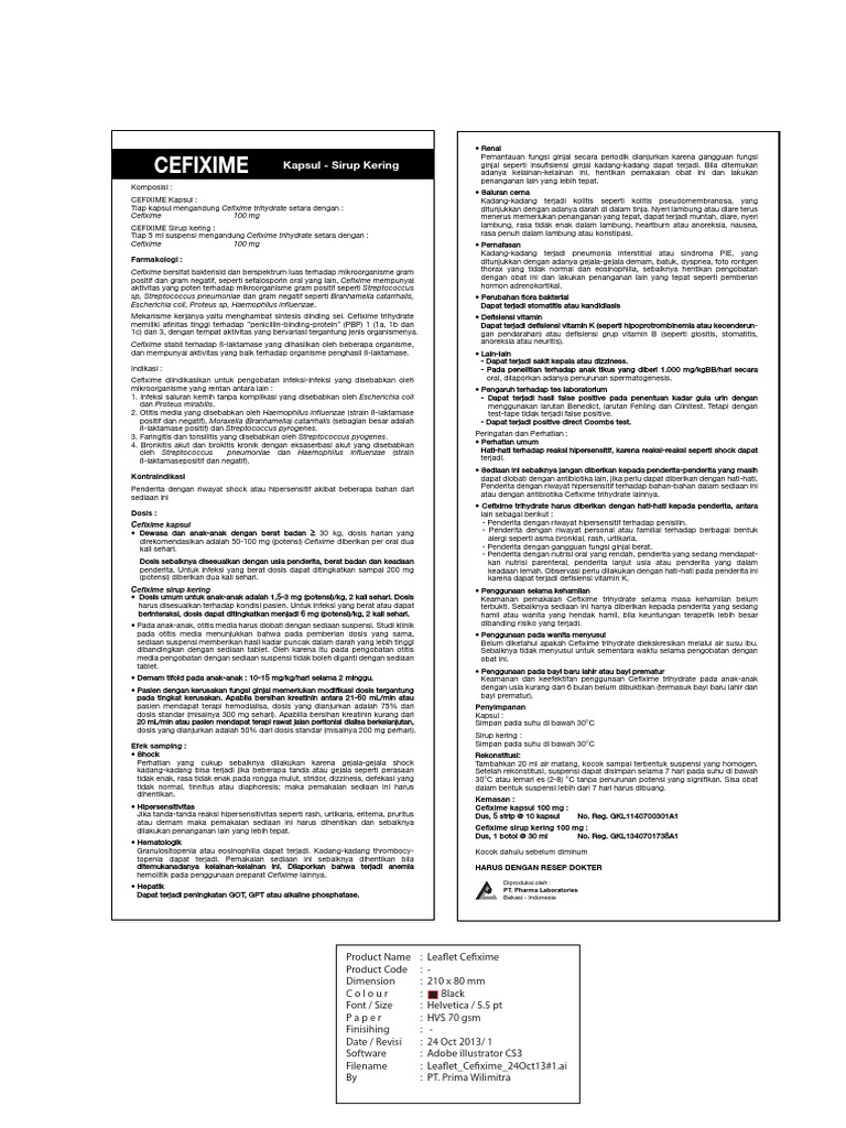 Leaflet Cefixime PDF | PDF