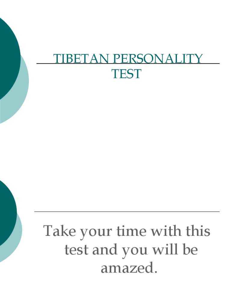 Tibetan Personality Test | PDF