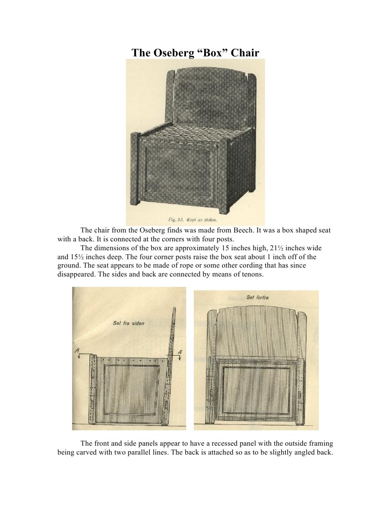 Recreating an Ancient Scandinavian Chair: An Analysis of Constructing a ...