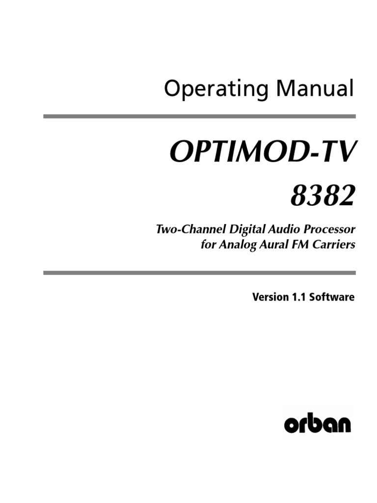 8382 Optimod 1.1.0 Manual Press | PDF | Electromagnetic Interference ...