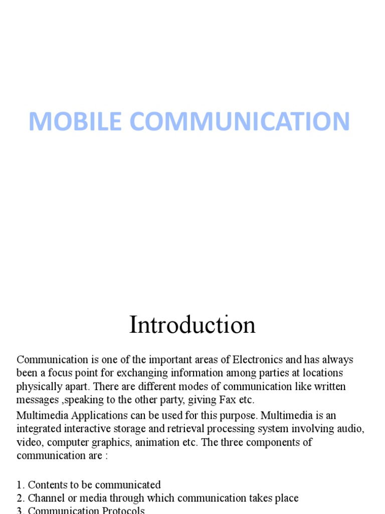 Mobile Communication | PDF | Channel Access Method | Computer Network