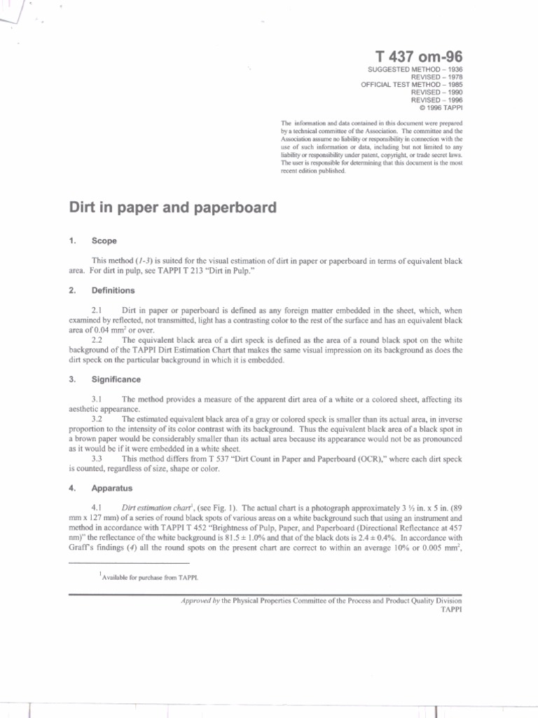 T 437.dirt in Paper and Paperboard | PDF