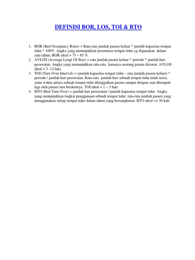 Definisi Bor Los Toi Bto | PDF