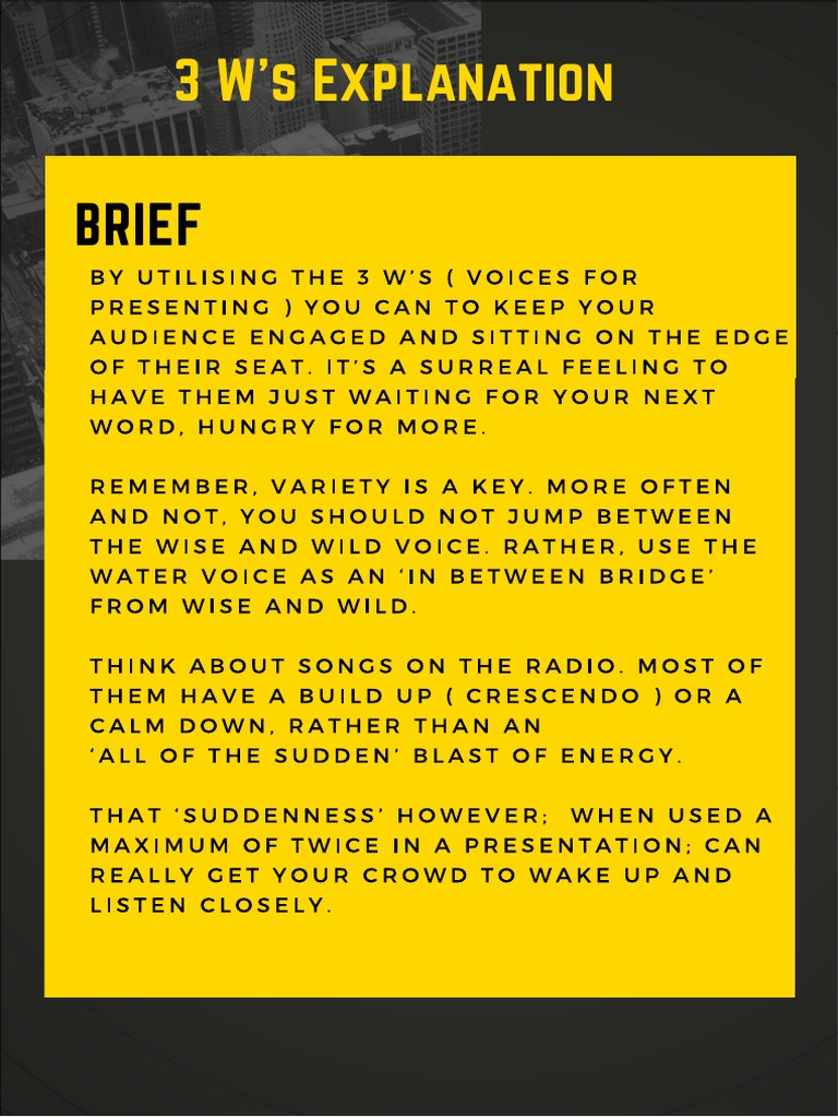 3 W's Explanation | PDF